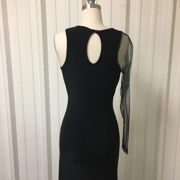 Va Va Voom | Dresses | One Sleeve Black Bodycon Prom Dress With Cutouts ...